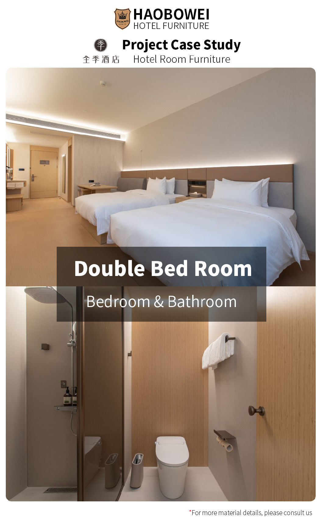 Wholesale Resort Hotel Furniture Bed Foshan China Modern Style Double Bedroom Set