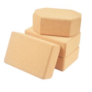Quality Sustainable Yoga Brick Cork Blocks Portable Rectangular Rounded Edge for sale