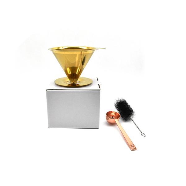 Quality 100mm Stainless Steel Cone Filter 150g Pour Over Reusable Filter for sale