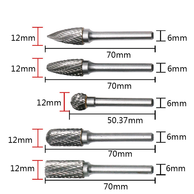 1/8&prime; Shank 1/4&prime; Head Length Tungsten Carbide Burrs for Woodworking Metal Engraving Drilling Polishing