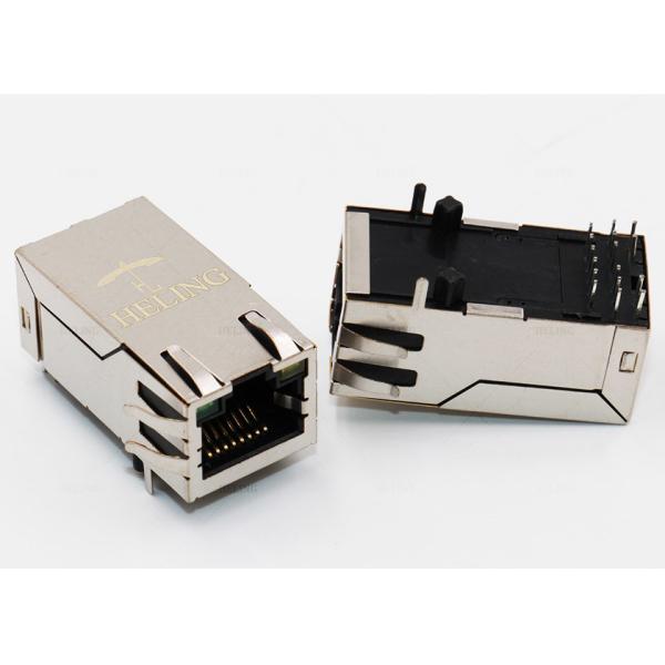 Quality Built - In LED Integrated Magnetics RJ45 2.5 G / 5 G Base - T PCB Jack Connector for sale
