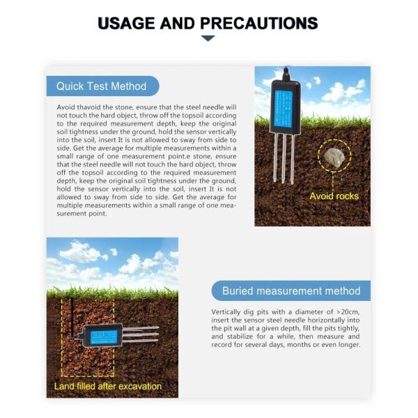 Quality Soil Temperature Moisture PH Electrical Conductivity Sensors 5-30VDC Power for sale