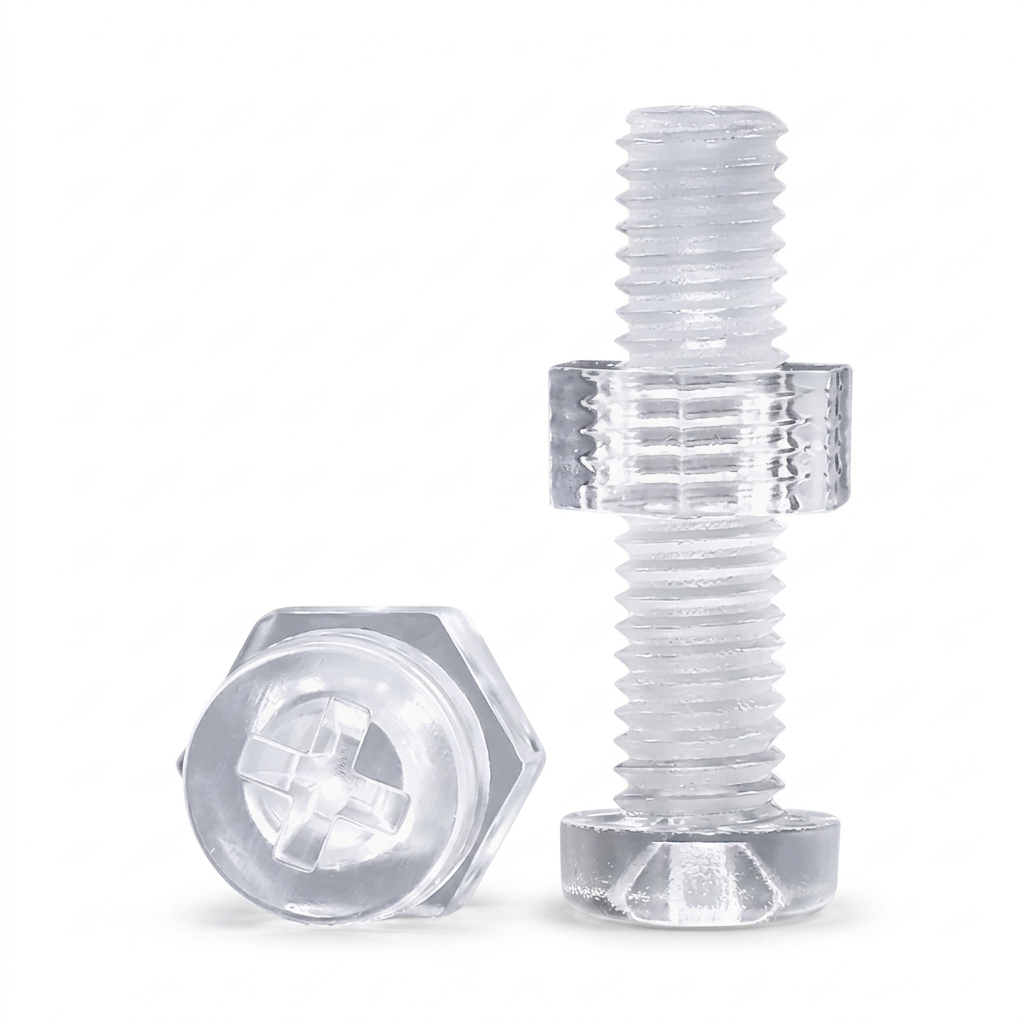 Quality Polycarbonate Transparent Screws and Nuts Phillips Pan Head Clear Plastic Bolts M2 M3 M4 M5 M6 Heat Resistant for sale