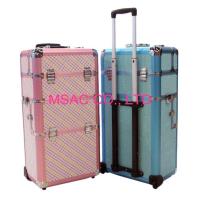 Quality Wear Resistant Aluminumtrolley Vanity Case , Trolley Vanity Case Box With Lock for sale