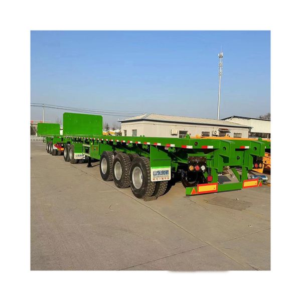 Quality Interlink Flatbed Truck Trailer Double Towing Container Flatbed Semi Trailers for sale