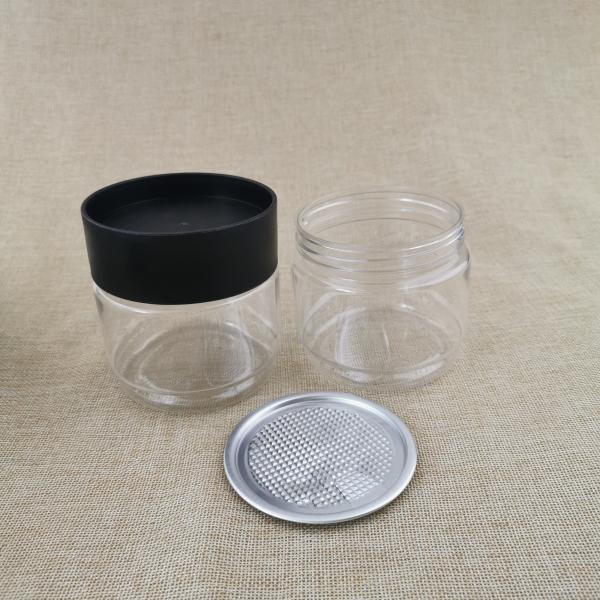 Quality Stackable Black Screw Cap 438 Ml 51g Transparent PET Jar for sale