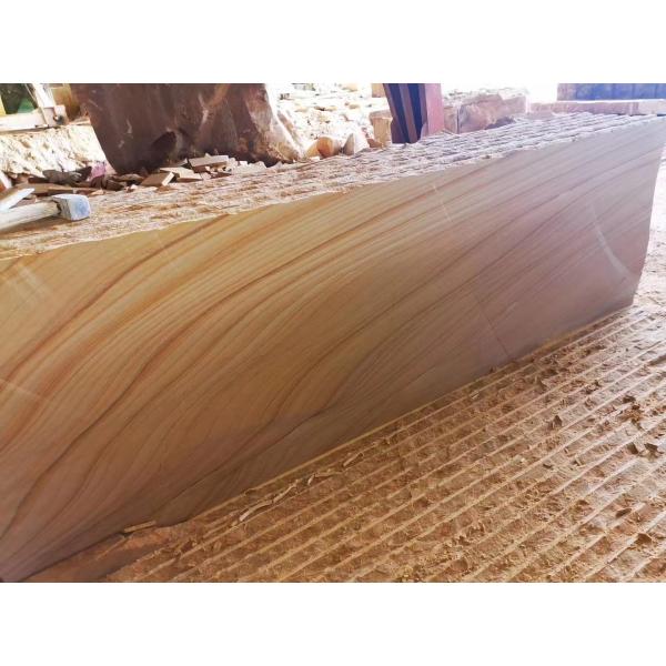 Quality OEM Honed Finish Yellow Sandstone Cladding Wood Grain Effect Exterior Cladding for sale
