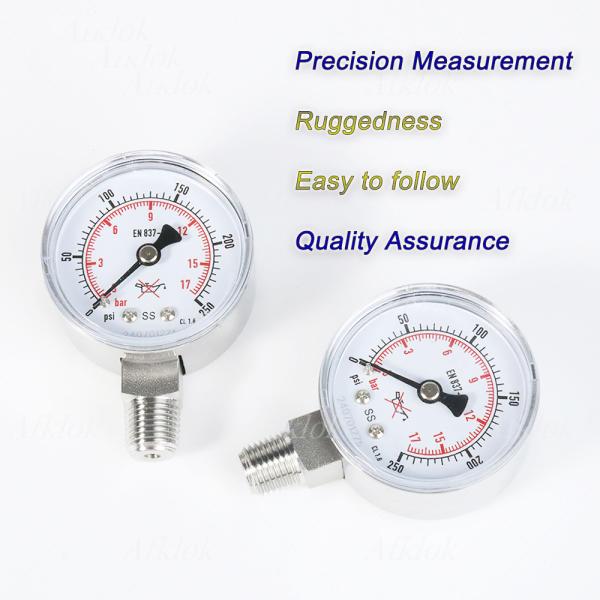 Quality Industrial Grade Pressure Gauges mbar for Environment Temperature -20- 80C for sale