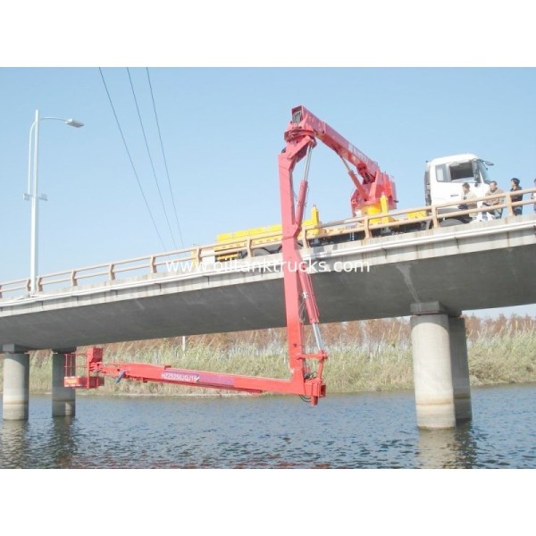 Quality Dongfeng 6x4 Bucket Type Bridge Inspection Truck Under Bridge Depth 23.3m for sale