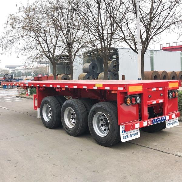Quality 40 Ton Max Payload Tri-axle Flatbed Container Semi Trailer for Truck for sale