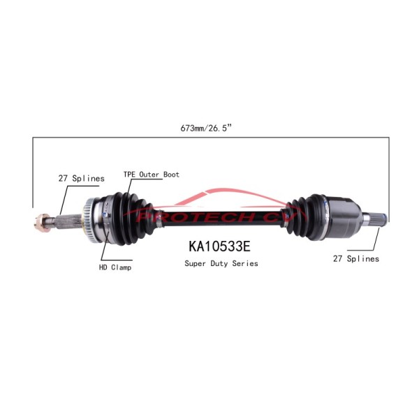 Quality 2.4L Kia Optima Cv Complete Assembly Front Left Cv Axle Cold Forging Grinding Process for sale