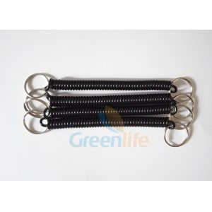 Quality Flexible TPU Retractable Coil Cord Tether With Both Ends Split Rings for sale