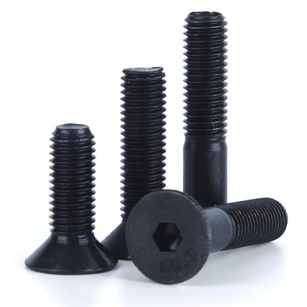 Quality Black Oxide Carbon Steel Flat Hex Socket Bolt Full Thread Grade10.9 DIN7991 Bolt for sale