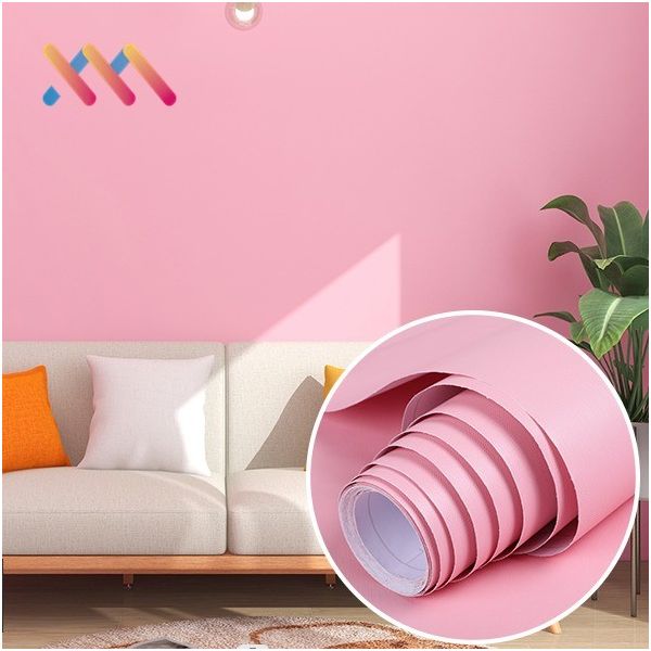 Quality 0.16-0.18mm Thickness Modern Pink PVC Vinyl Wallpaper Self-Adhesive Embossed Wall Film for Home Decor Hotel Renovation for sale