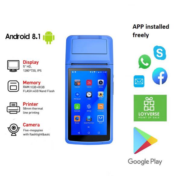Quality Handheld POS Terminal With Charging Base Android OS for sale