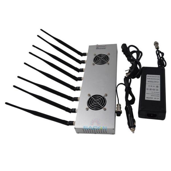 Quality 8 Bands Prison Cell Phone Jammer with 2 Cooling Fans and 30m Jamming Range for Secure Areas for sale