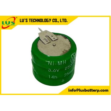 Quality Button cell (rechargeable) 250H NiMH 250 mAh 3.6V Ni-MH Rechargeable Button Cell for sale
