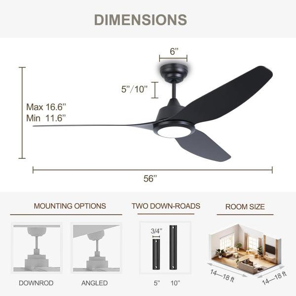 Quality 56 Smart Ceiling Fan Light with Alexa/Google Home Control for sale