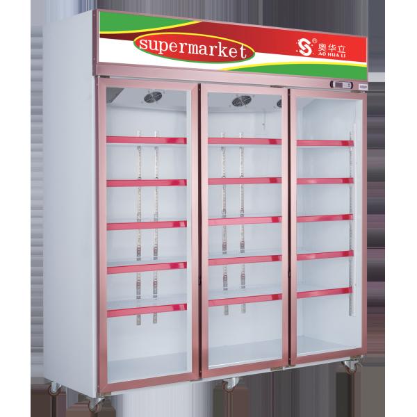 Quality 1400L Commercial Display Freezer Air Cooled Supermarket Display Refrigerator for sale