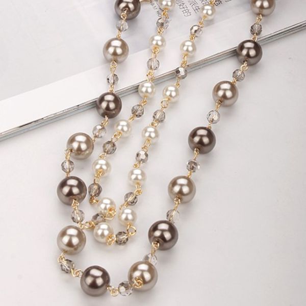 Quality Wholesale Fashion Versatile Exquisite Jewelry Long Pearl Rose Necklace for sale