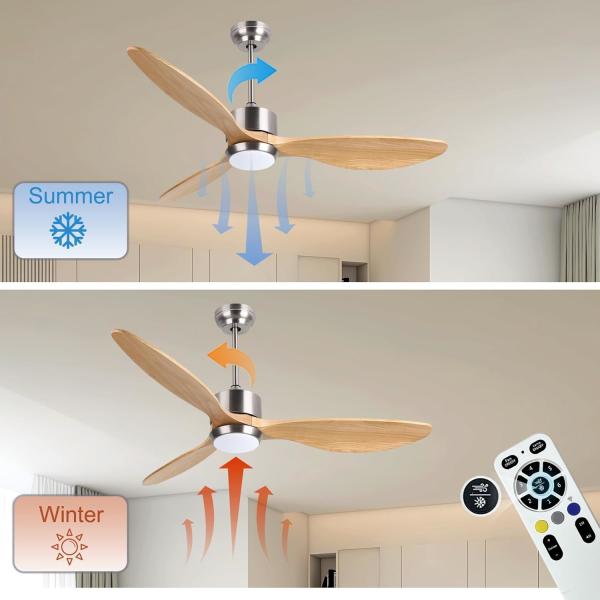 Quality White Black Gold 52 Ceiling Fan With Light 6 Speed DC Motor for sale
