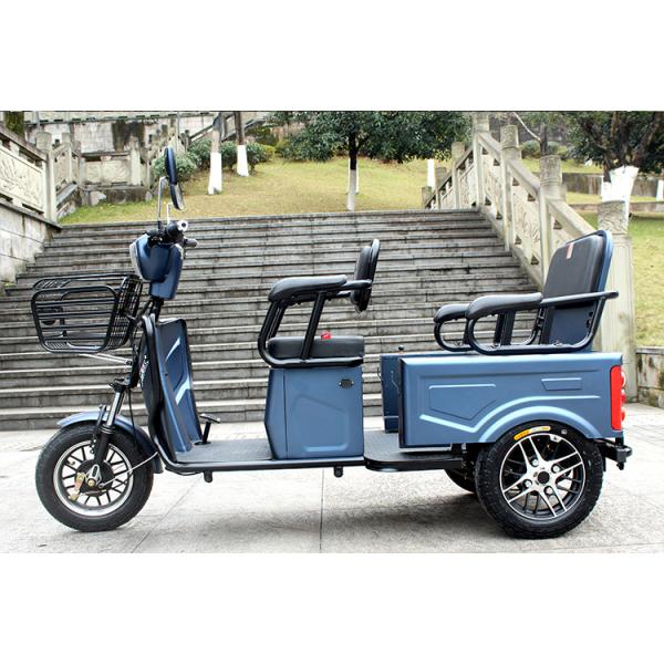 Quality Blue color 60v32Ah battery 2 person capacity three wheel electric scooter with seat for sale