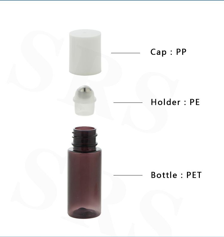 Quality PET 10ml ~ 170ml Plastic PCR Roll On Bottle Transparent Customize Color Roller for sale