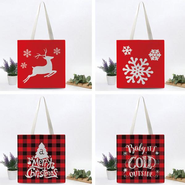 Quality Custom Printed Heavy Duty Cotton Canvas Tote Bag for Shopping at Christmas Festival for sale