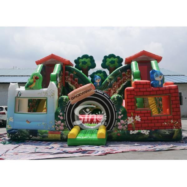 Quality Jungle Theme Kids Backyard Inflatable Amusement Park With Digital Printing For Outdoor Fun for sale