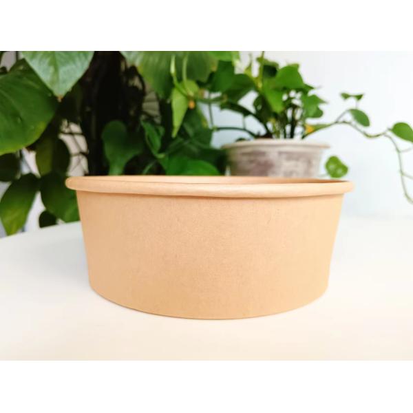 Quality 5.000kg Disposable Round Rectangular Kraft Paper Bowl Soup Salad Bowl Initial for sale
