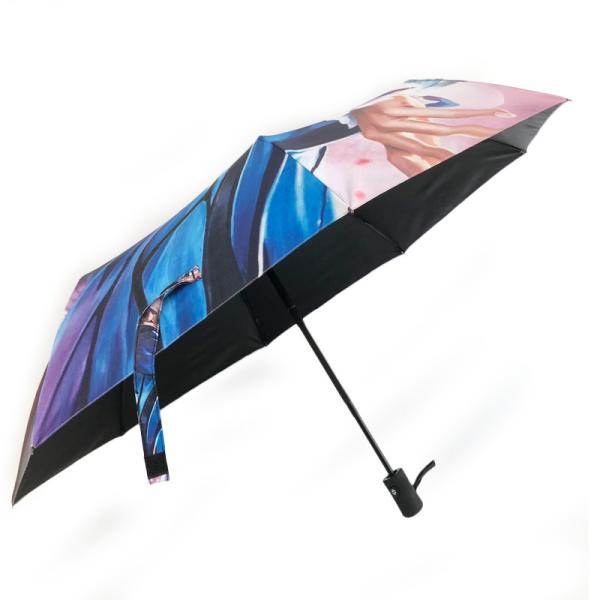 Quality Customize Your Own DIY Printed Umbrella No Minimum Orders Rubber Coated Handle for sale
