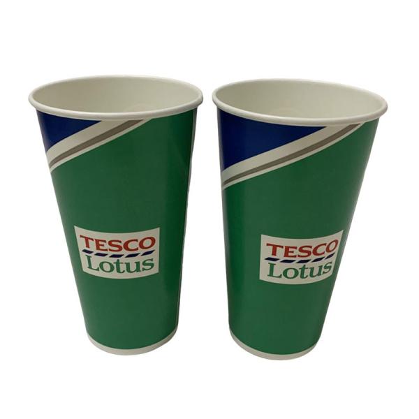 Quality Compostable Green Paper Cup Aqueous Based Coating Cold Drink 32 Oz Paper Cup for sale