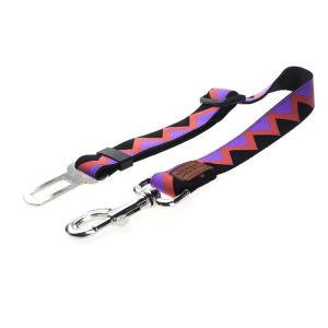 Quality 2.5cm Nylon Adjustable Car Dog Harness Seat Belt Elastic Woven Contrast for sale