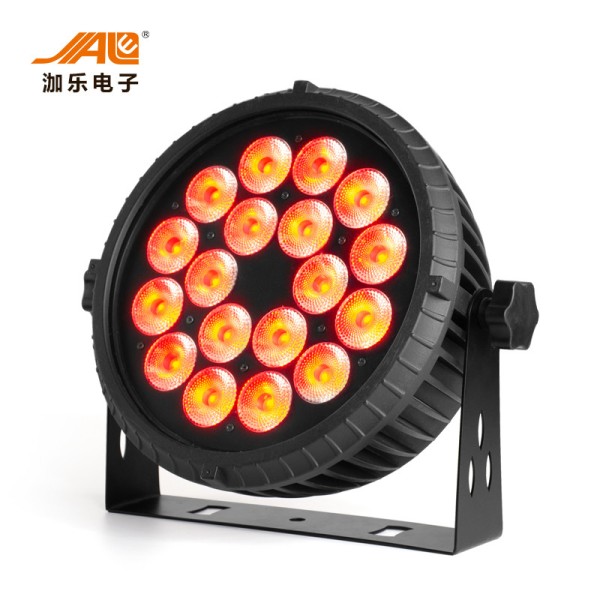Quality 18x18w RGBWA UV 6 In 1 LED Flat Par Light High Brightness DMX Control for sale