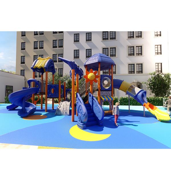 Quality Galvanized Steel Plastic LLDPE Kids Outdoor Slide Anti Crack for sale