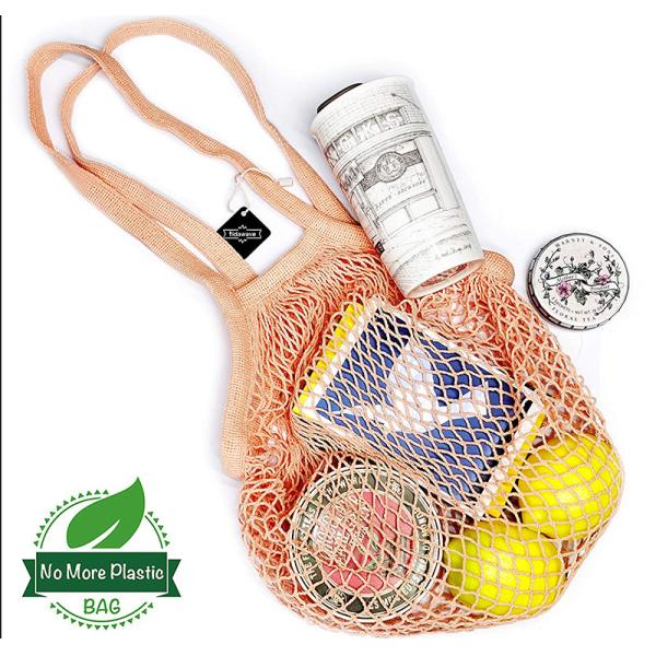 Quality RoHS GOTS Reusable Cotton Produce Grocery Bags Net Shopping Bag Washable Foldable TUV for sale