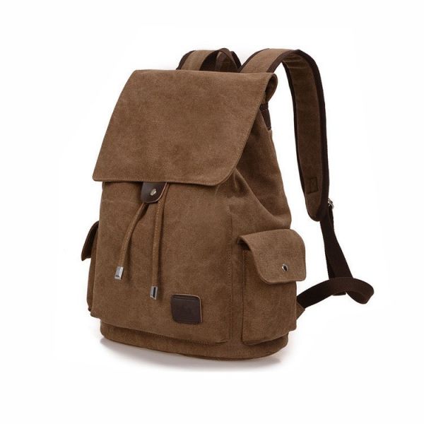 Quality Retro Brown Canvas Backpack Multi-functional Inner Pockets Large Capacity Outdoor Sports Backpack Durable and long-lasting Style for sale