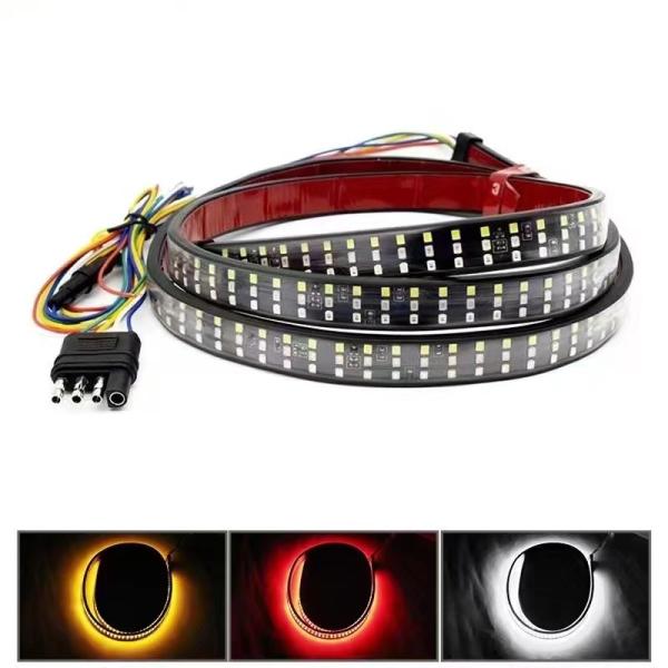 Quality Tricolor Three Row Pickup Tail Lights With 60 "150cm Turn Signal Streamer for sale