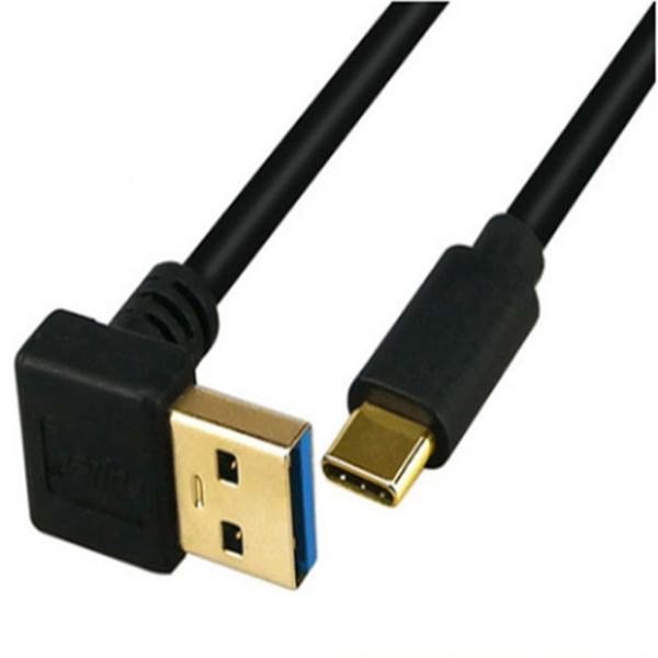 Quality 3A USB 3.1 Data Cable ODM 0.2m Double 90 Degree Elbow for sale