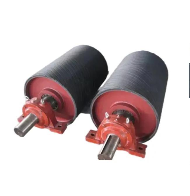 Quality Conveyor Belt Pulley with Herringbone Chevron Rubber Lagging for sale
