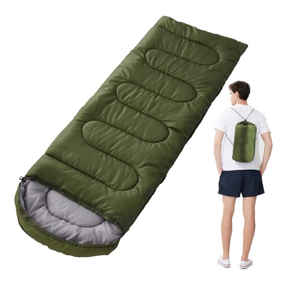 Quality Warm Weather Sleeping Bag Comfortable Rectangle Sleeping Bag With Hood for sale