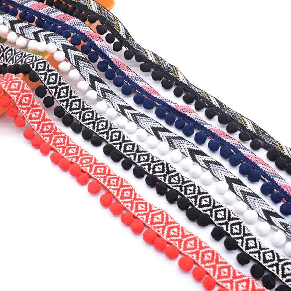 Quality 20KJ18 4cm 100% Polyester Pom Pom Trim for sale