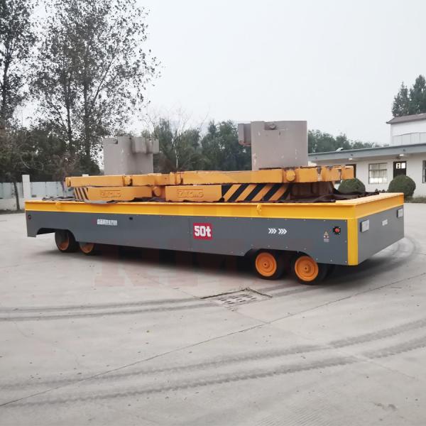 Quality 50 Tons Steerable Trackless Transfer Trolley Remote Control Mold Plant Battery for sale