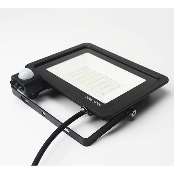 Quality 50 Watt 4500lm Ultra Thin LED Flood Light With PIR Motion Sensor ODM for sale