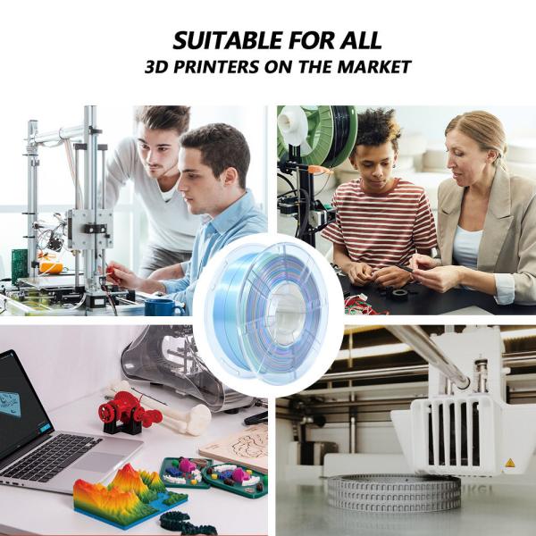 Quality Customizable PLA+ Rainbow Silk Filament Macaron Color 3D Printer Diameter 1.75mm for sale