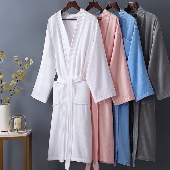Quality Luxury Unisex SPA Soft 100% Cotton Hotel Velour Terry Bathrobe for sale