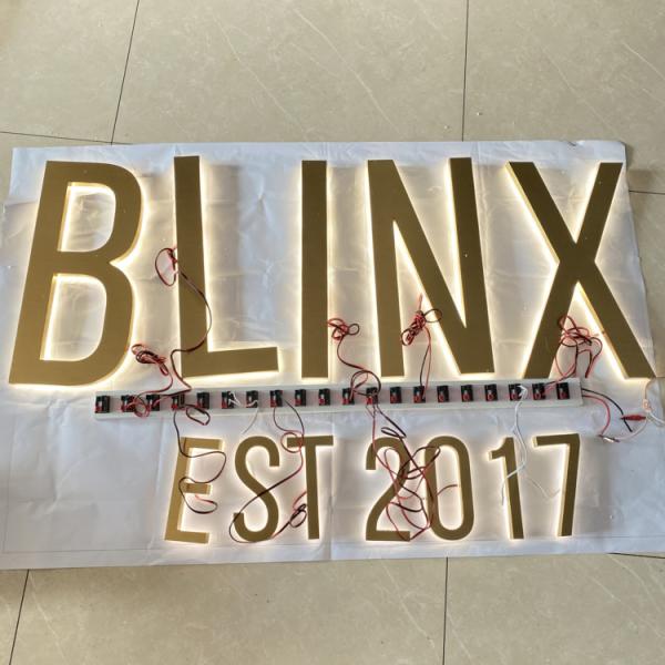 Quality Gold Brush SS Illuminated Channel Letters Logo Sign Highspan for sale
