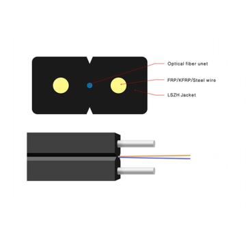 Quality 2 Core FTTH Drop Cable G657A Singlemode Steel Strength Member With LSZH Jacket for sale