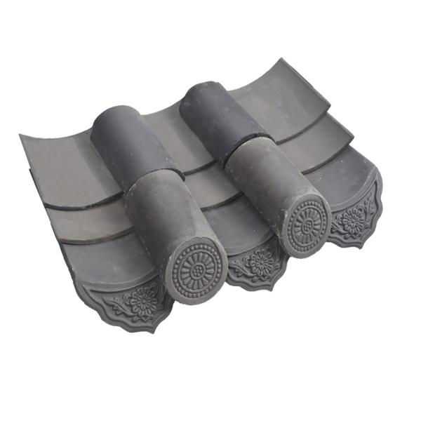 Quality Traditional Grey Japanese Roof Tiles Temple Building 110mm Graphic Design for sale