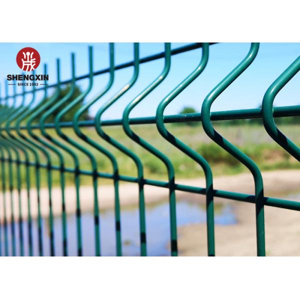 Quality Round Post 3d Welded Wire Mesh Fence , Iron Curved Metal Wire Fence V Fold for sale